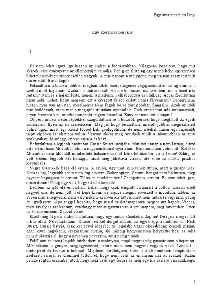 Egy Szerencsétlen Lány | PDF