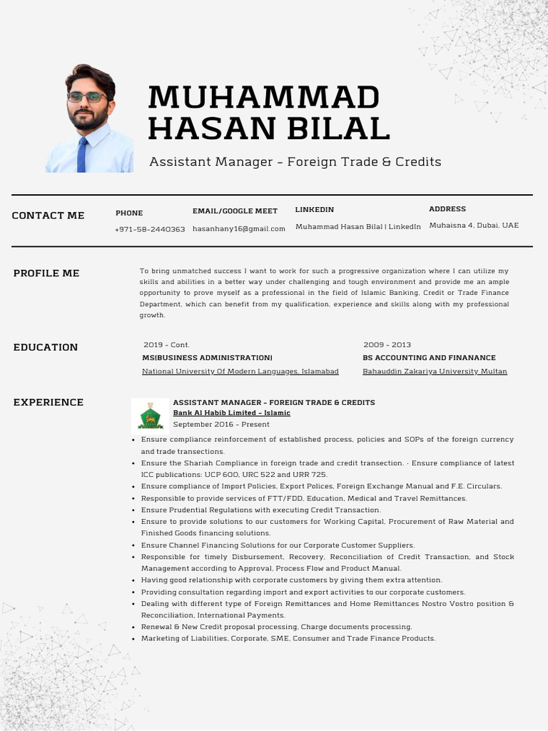 Muhammad Hasan Bilal CV UAE | PDF