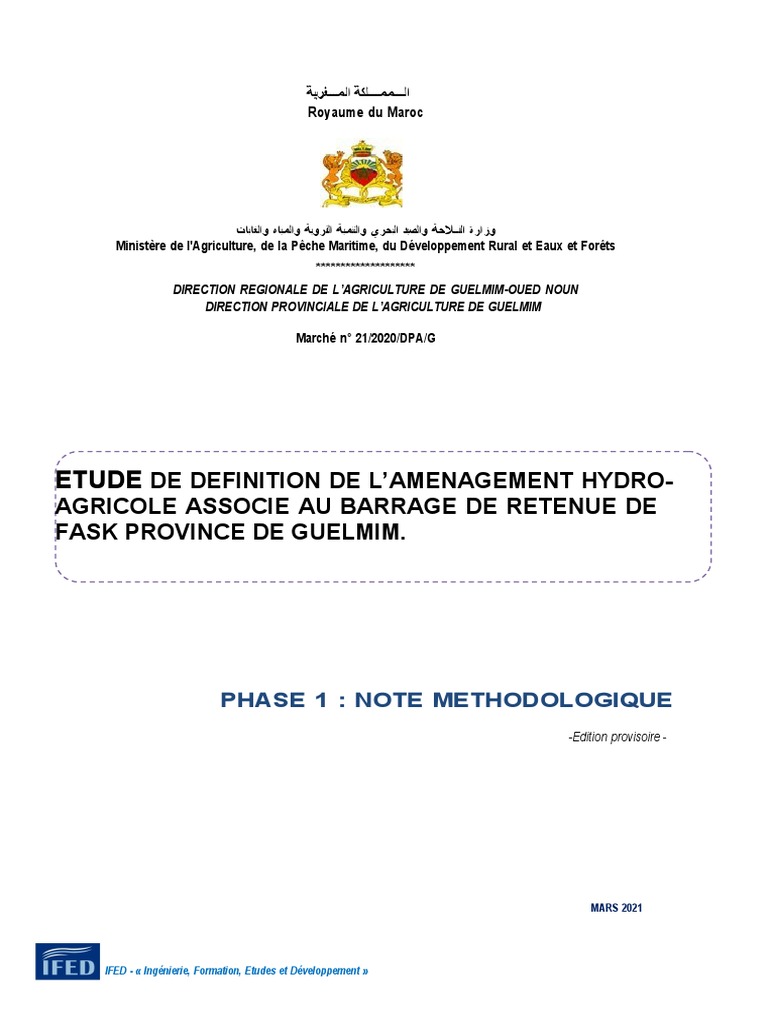 Aménagement hydro-agricole Barrage Fask | PDF | Finance et gestion ...