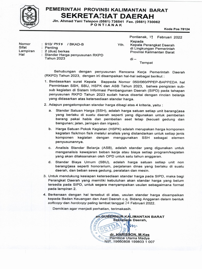 SURAT PERMINTAAN DATA SBU ASB HSPK 2022 | PDF