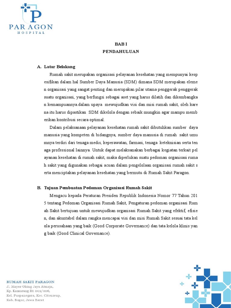 Pedoman Pengorganisasian Laboratorium RS Paragon REVISI TGL 25 | PDF