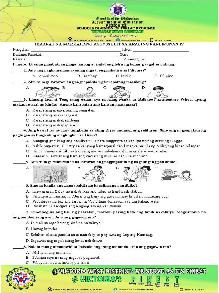 Ap4-4th QTR Test Paper | PDF