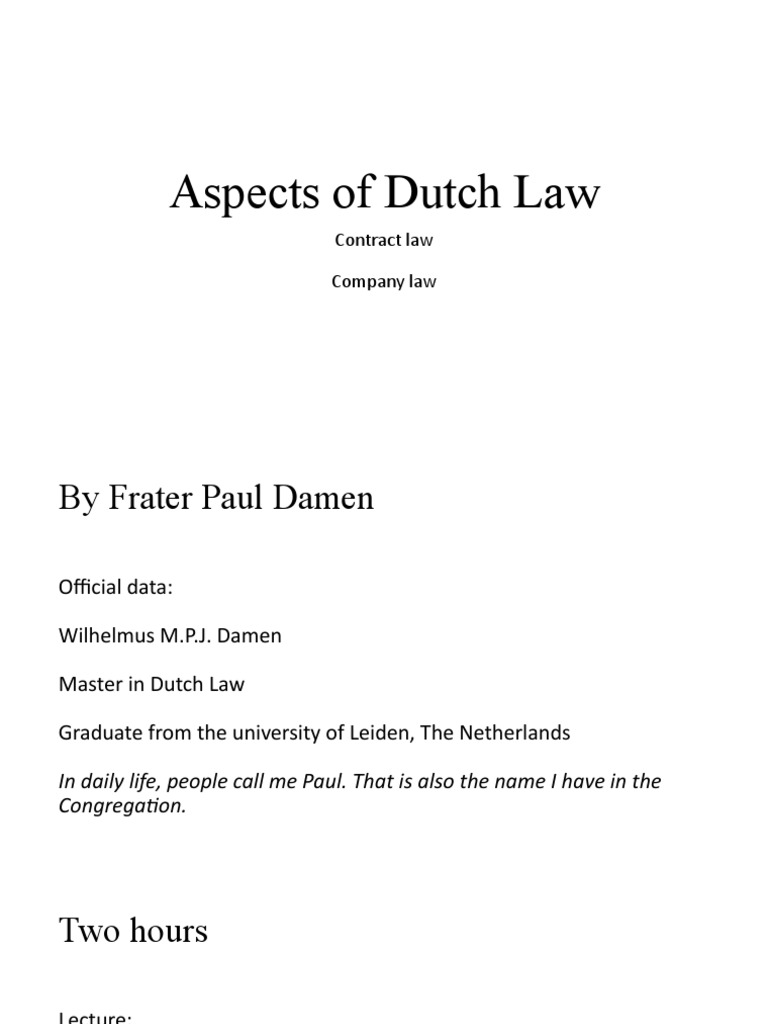 Overview of Dutch Contract Law | PDF | Companies | Netherlands