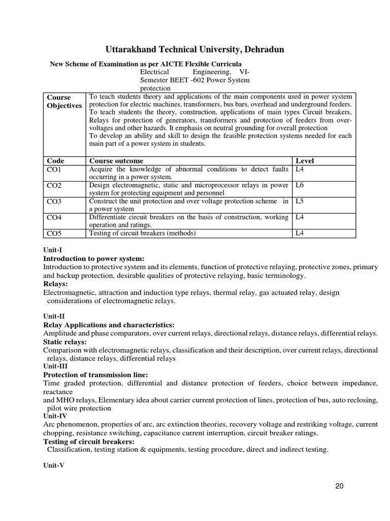 P S P Syllebus | PDF | Relay | Electrical Engineering