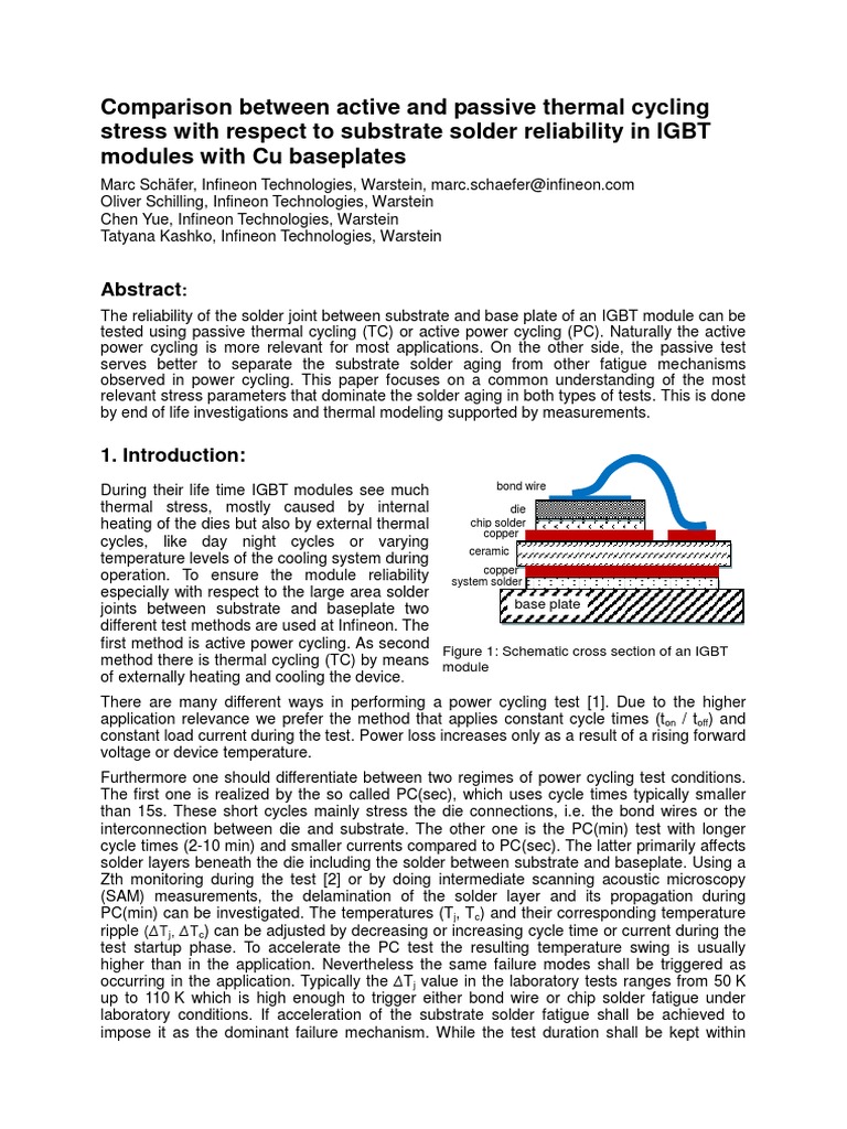 Comparison Between Active and Passive Thermal Cycling stress-ED-v1 0-En | PDF | Soldering ...