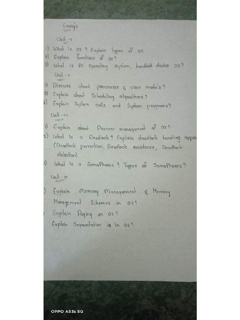 Operating System Imp Questions Pdf