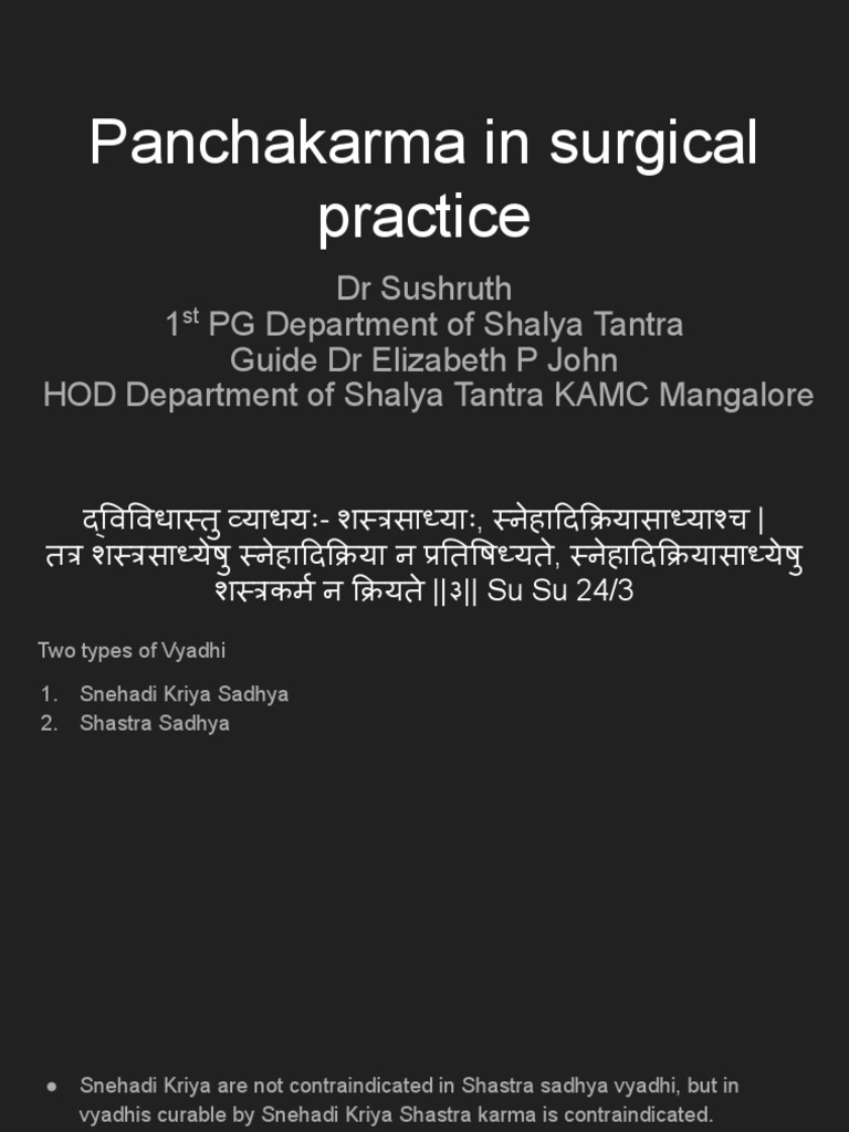 Panchakarma In Surgical Practice Pdf