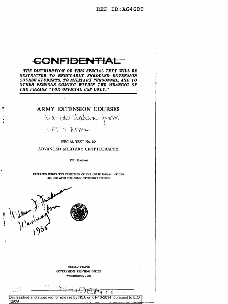 Advanced Military Cryptography | PDF