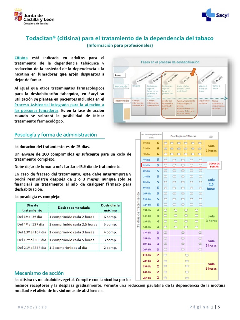 CITISINA - Información para Profesionales | PDF | Nicotina | Dejar de fumar