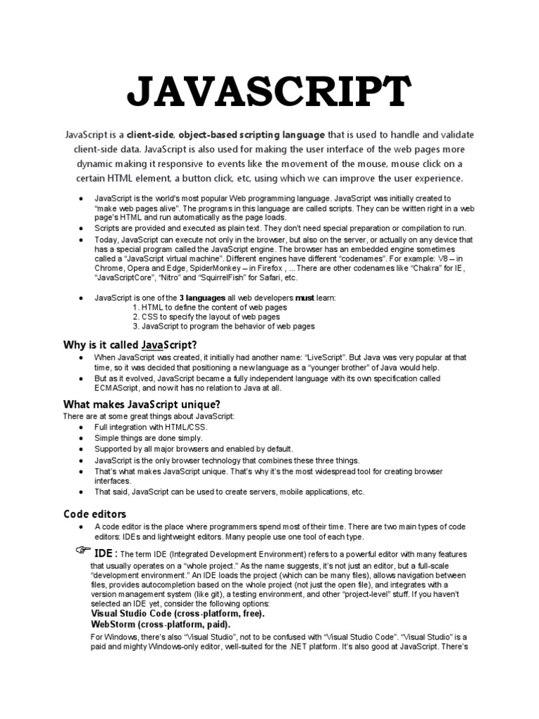 Understanding JavaScript Basics | PDF | Computers