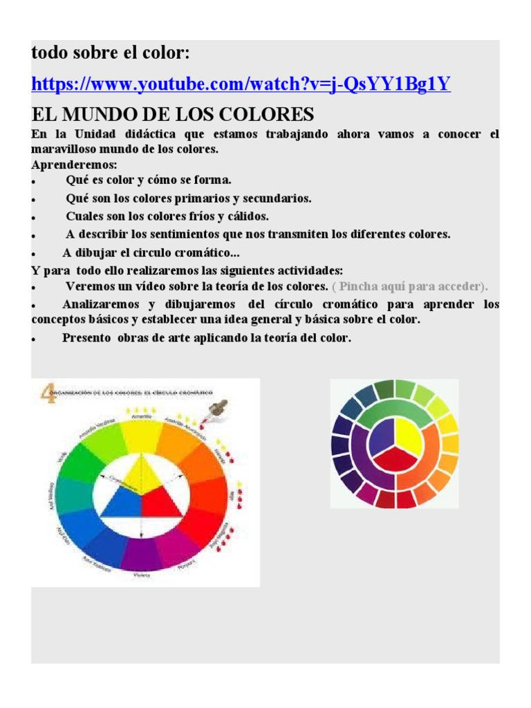 El Mundo de Los Colores | Descargar gratis PDF | Color | Tecnicas artisticas