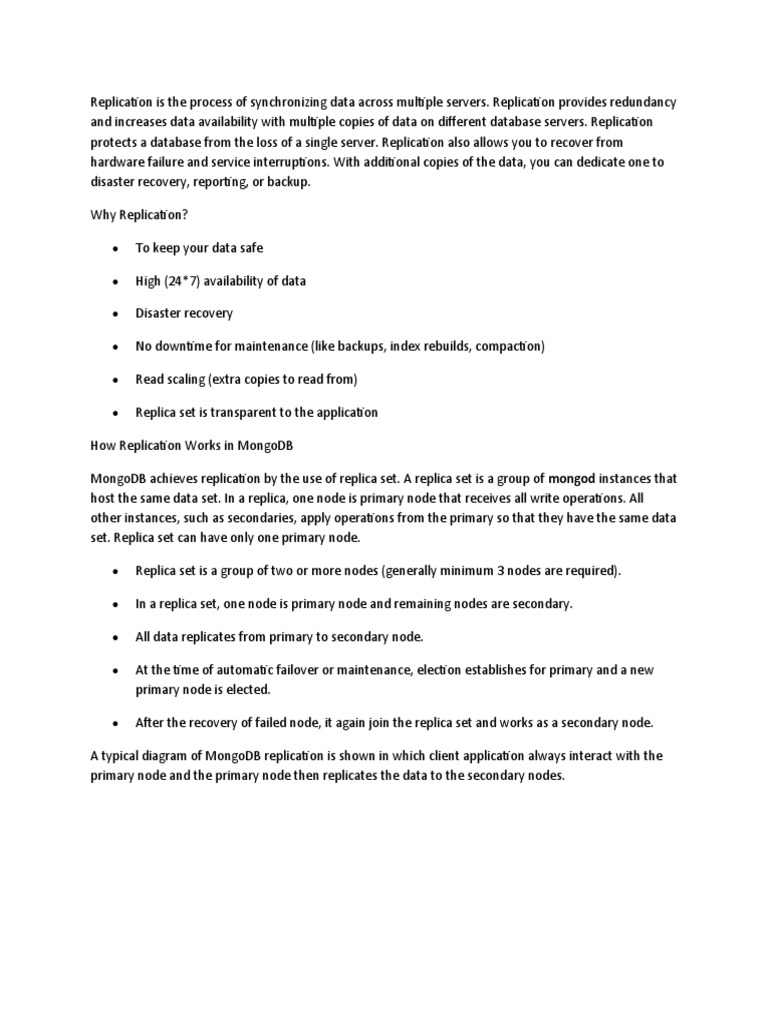 Mongo Db Replication Pdf Computers Technology And Engineering