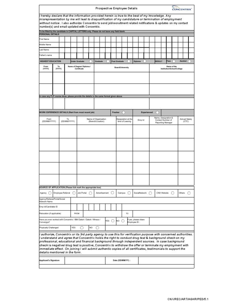 PED Ver 5.1 | PDF | Recruitment | Background Check