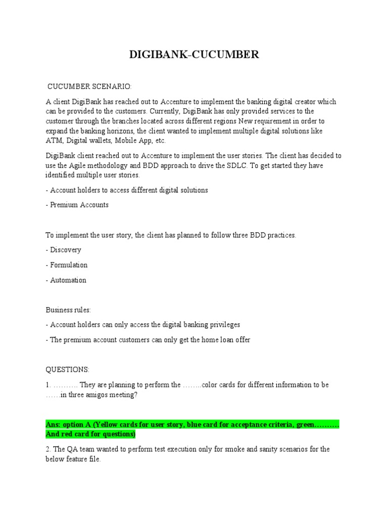 Digibank Cucumber Final | PDF | Information Technology | Computer Science