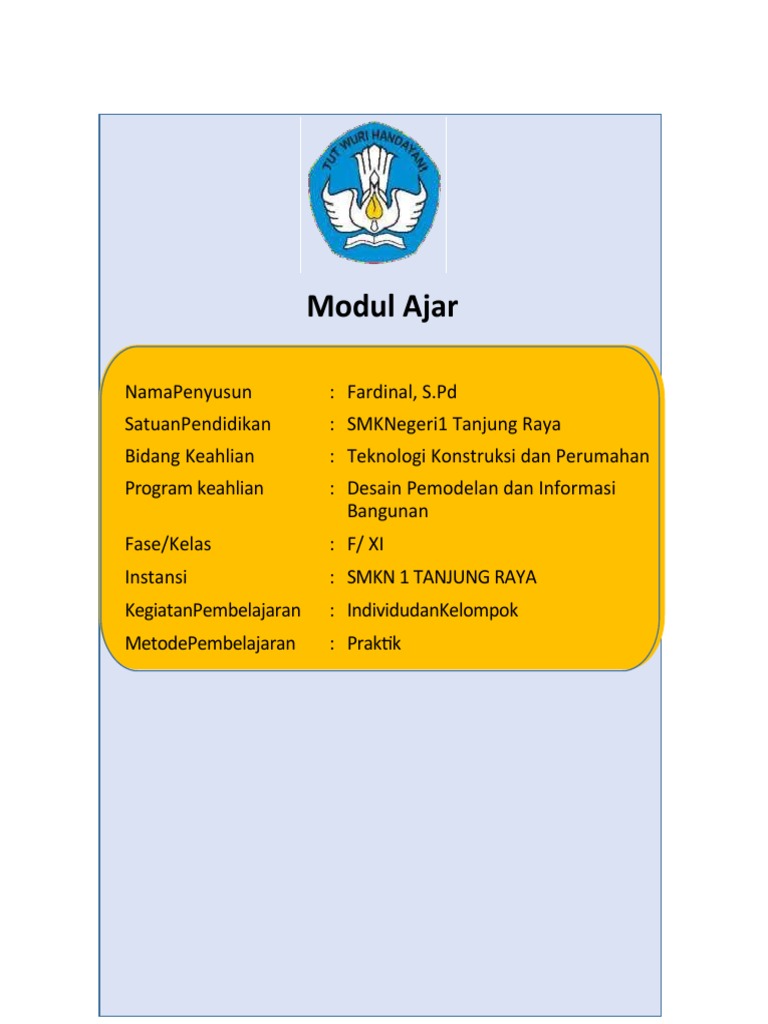 Modul Ajar DPIB Teknologi BIM - Fase F | PDF