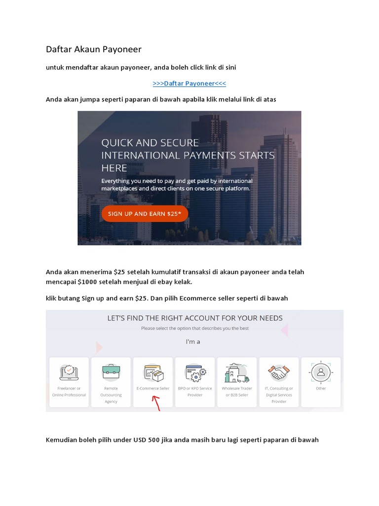 4 Daftar Akaun Payoneer | PDF