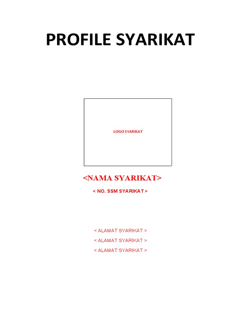 TEMPLATE PROFILE SYARIKAT | PDF