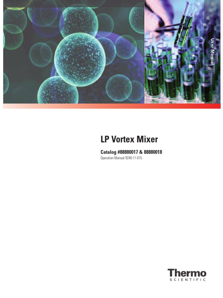 9240-11-015 - Rev 0 - LP Vortex Mixer - Operation Manual | PDF