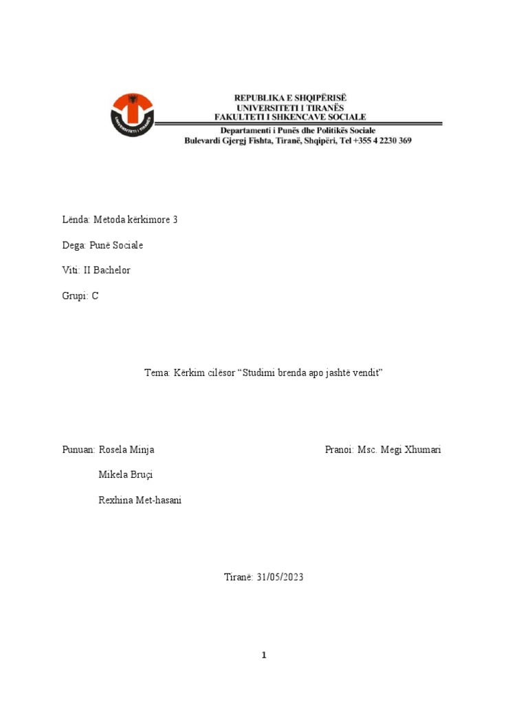 Detyra Metoda Kerkimore Word | PDF