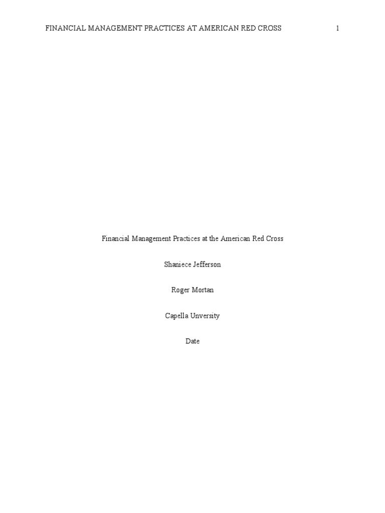 Financial Management Practices at The American Red Cross | PDF ...
