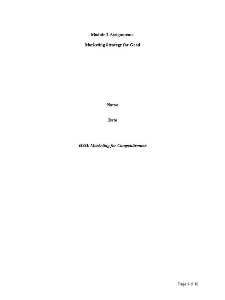 Week 6 Part 1 Module 3 AssignmentTemplate | PDF | Consumer Behaviour | Marketing