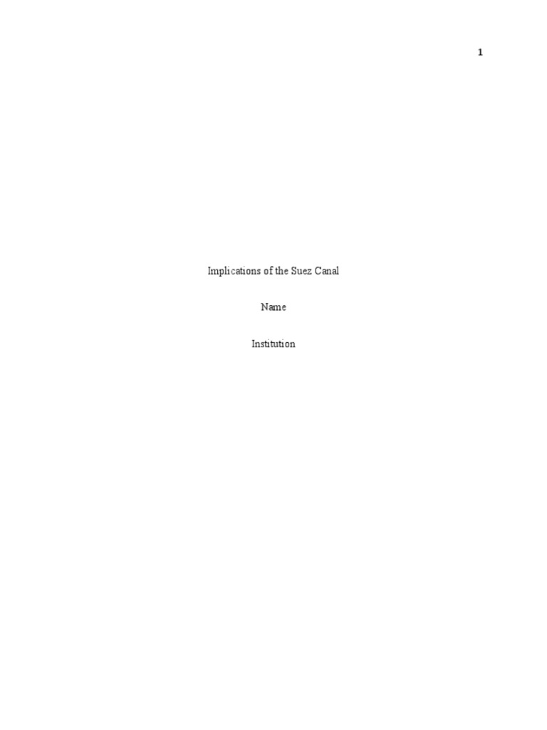 Implications of The Suez Canal | Download Free PDF | Suez Crisis ...