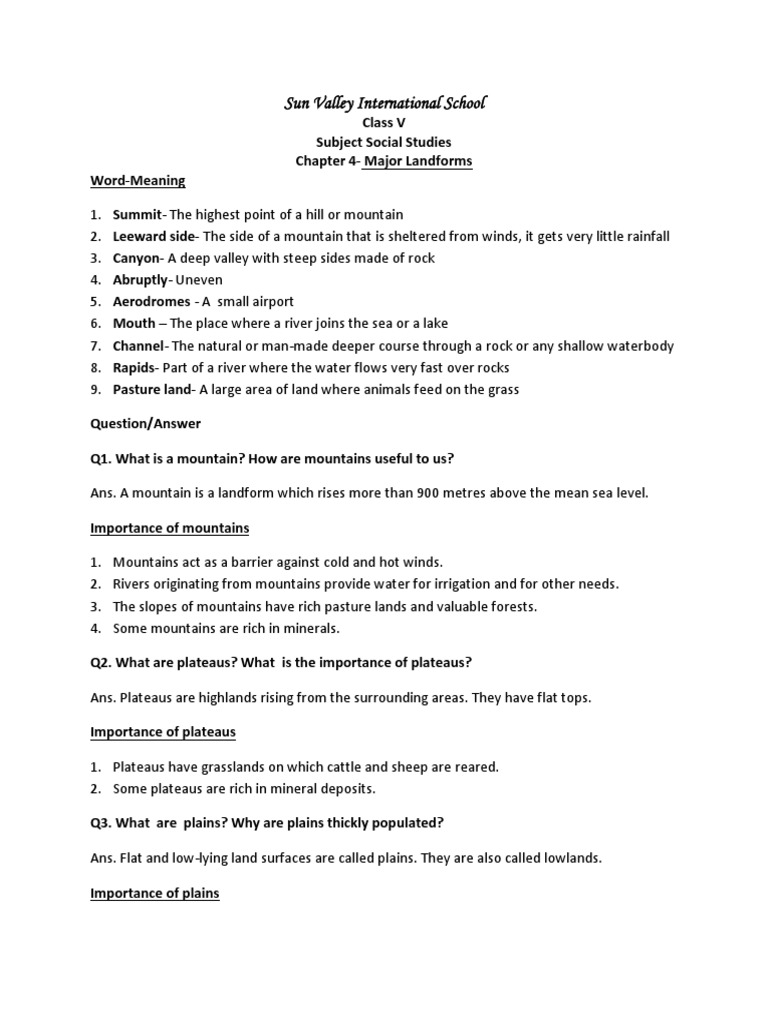 SST Chapter 4 | PDF | River | Plateau