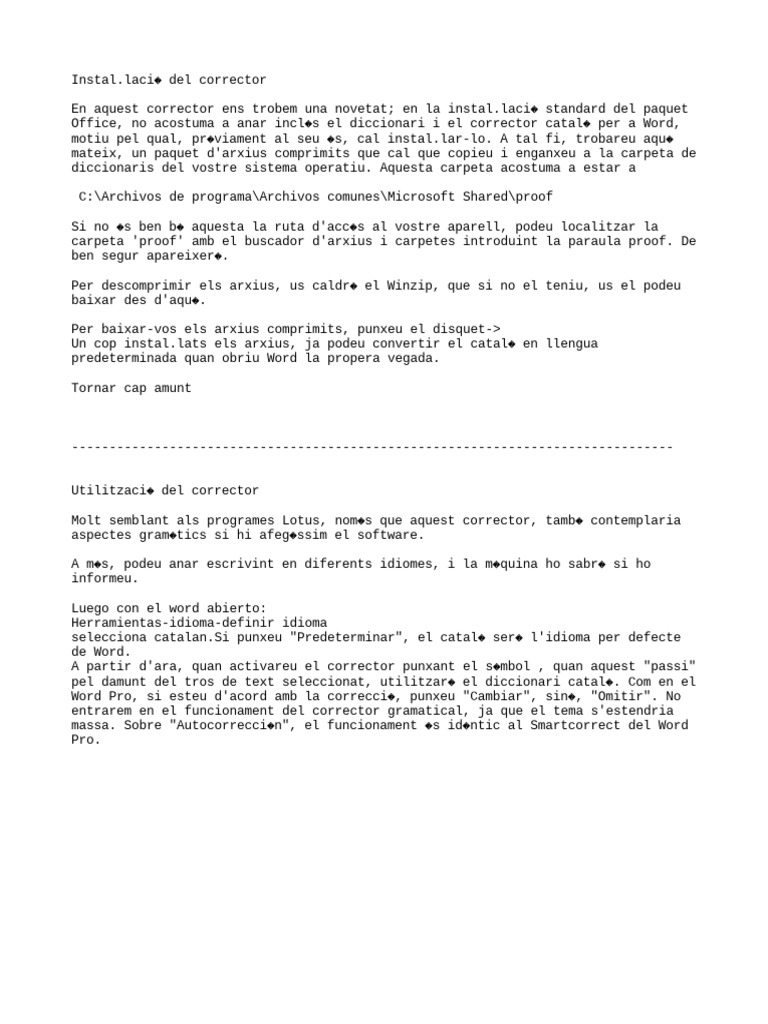 Instrucciones de Instalaciã N Corrector Catalã | PDF