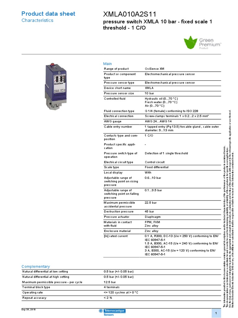Telemecanique-XMLA010A2S11-datasheet | PDF | Switch | Fuse (Electrical)