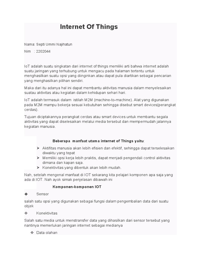 Arti dan Manfaat Internet of Things | PDF | Game & Aktivitas