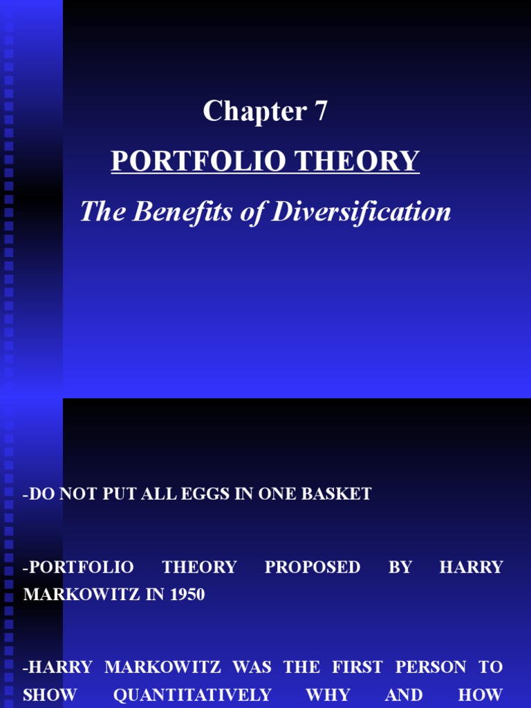 Chapter 7 PortfolioTheory | PDF | Modern Portfolio Theory | Financial Risk