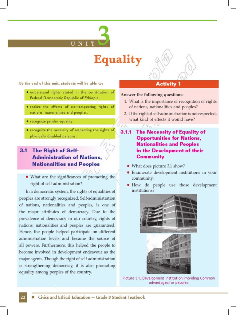 Grade 8 Civics and Citizenship Textbook | PDF | Social Equality | Rights