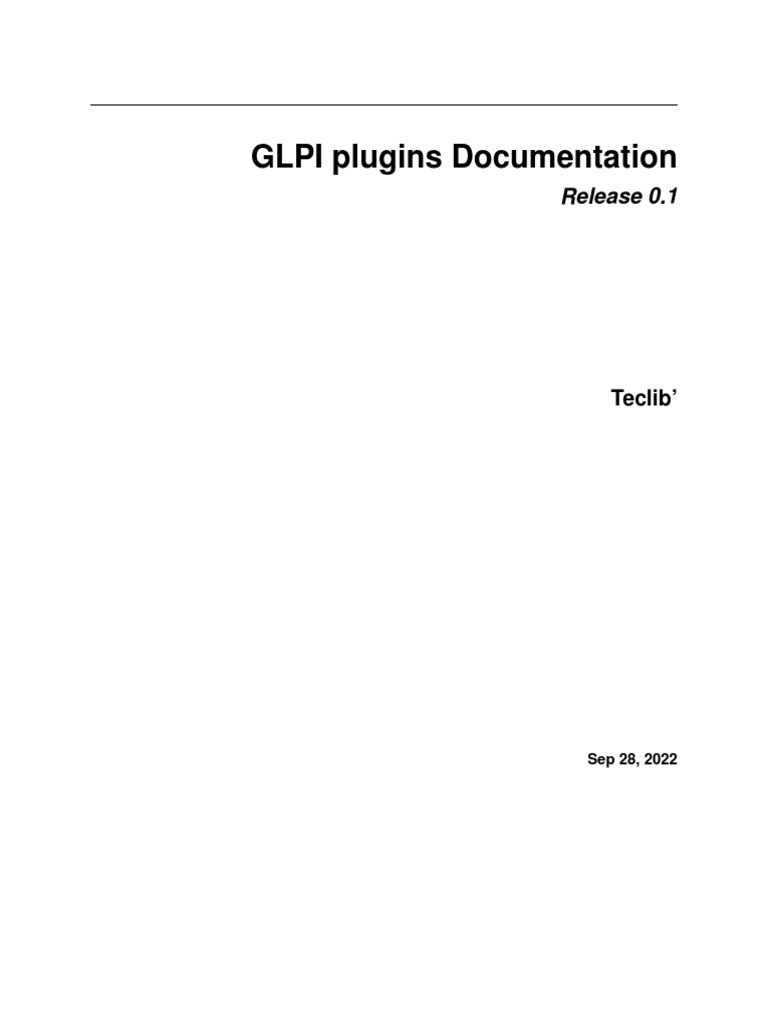 Glpi Plugins Readthedocs Io en Master | PDF | Tag (Metadata) | Microsoft Sql Server