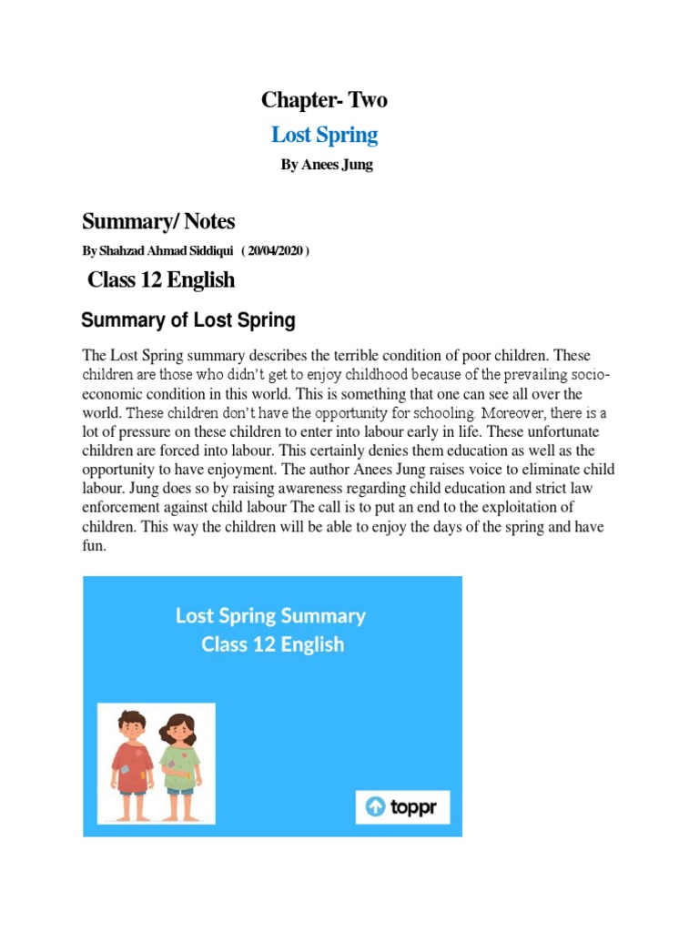 Chapter-Two: Lost Spring | PDF