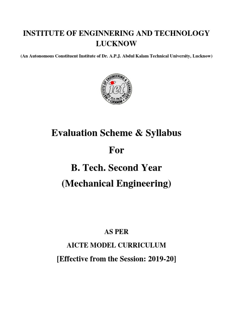 ME2 BTech 2nd Year K Series Syllabus EFS 2019 20 | PDF | Computers | Technology & Engineering