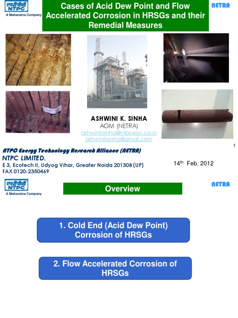 NTPC-NETRA-Cases of Acid Dew Point | PDF