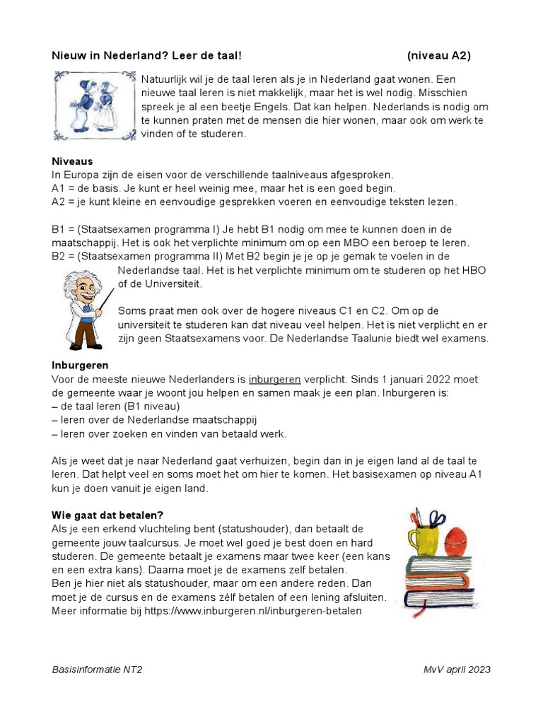 Infotekst Nederlands Leren A2 | PDF