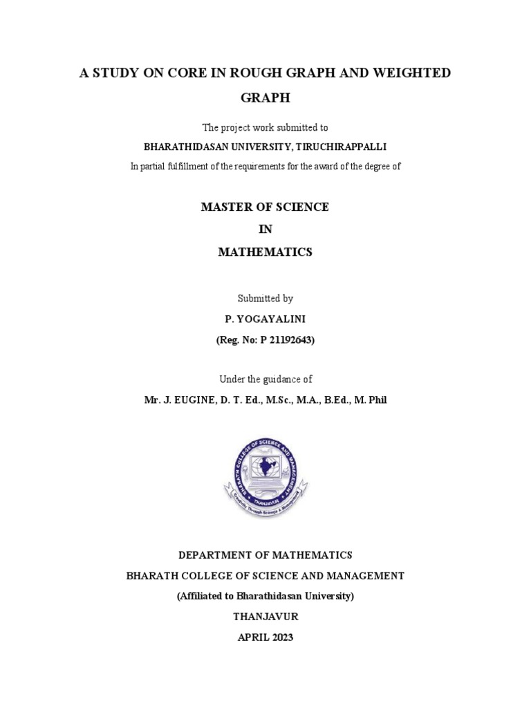 MSC, Project | PDF | Graph Theory | Combinatorics