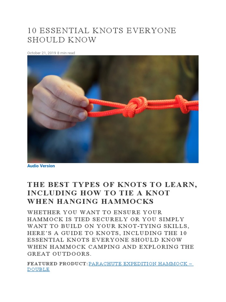 10 Essential Knots Everyone Should Know | PDF | Knot | Scoutcraft