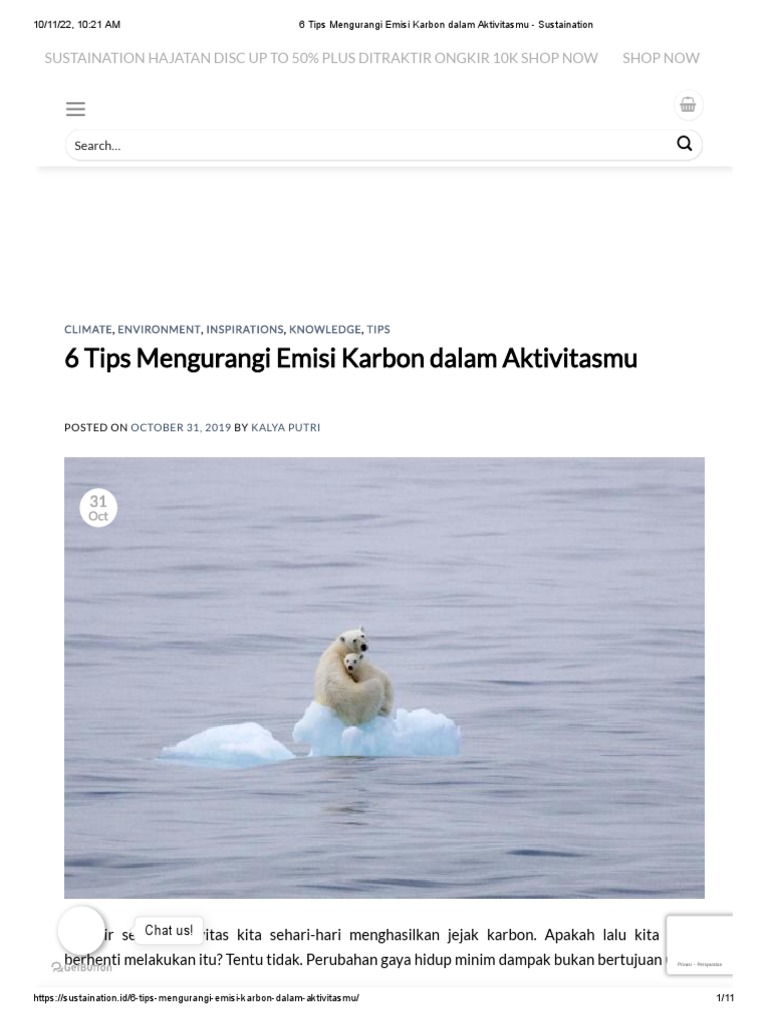 6 Tips Mengurangi Emisi Karbon Dalam Aktivitasmu - Sustaination | PDF