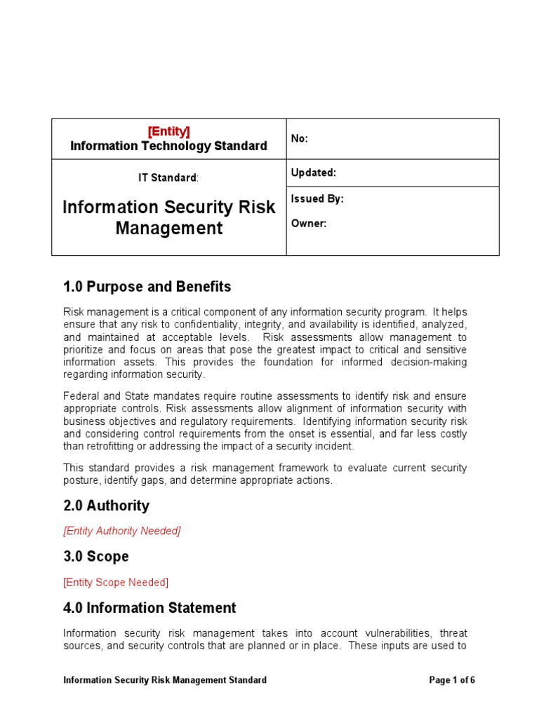 Information-Security-Risk-Management-Standard | PDF | Information ...