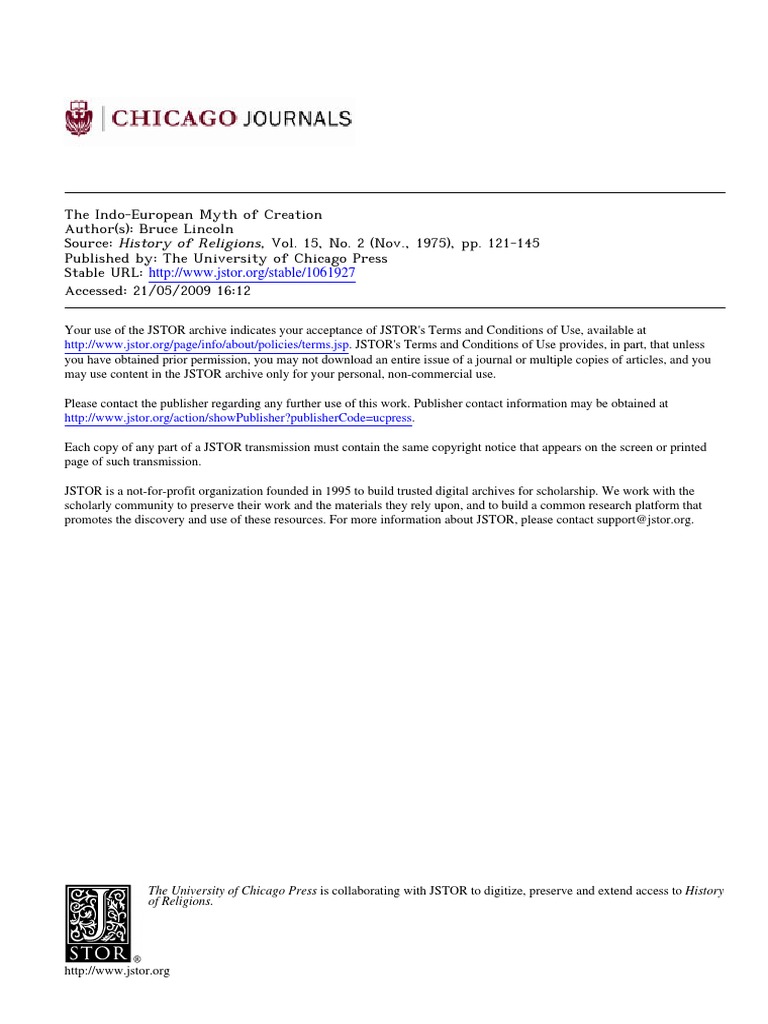 HR 1975 Lincoln Indo-European Myth Creation | PDF | Social Science