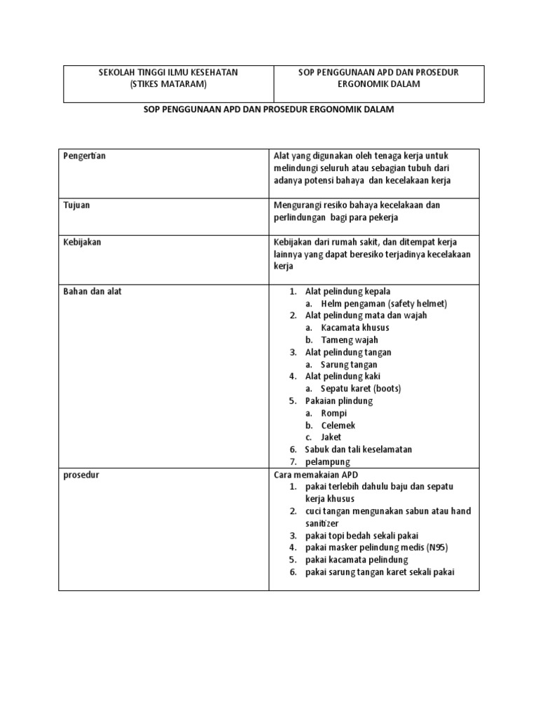 Sop K3 | PDF