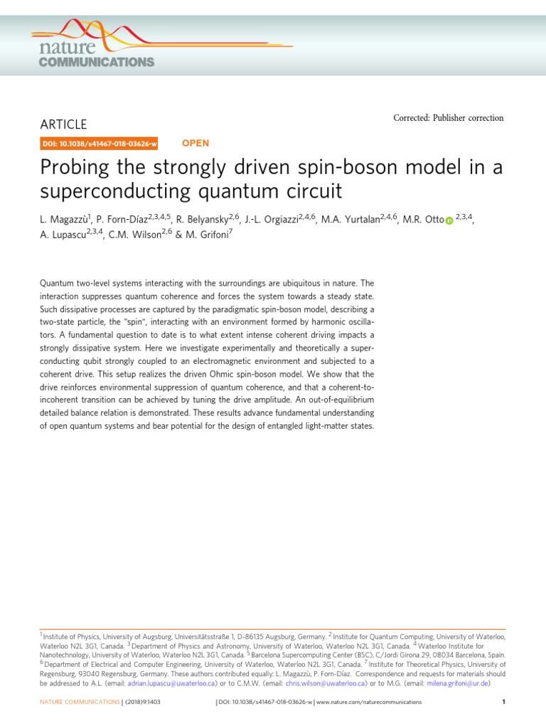 Probing The Strongly Driven Spin-Boson Model in A Superconducting Quantum Circuit | PDF