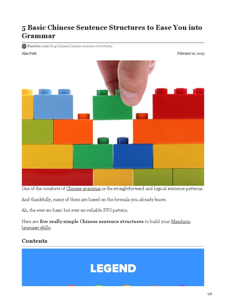 Chinese Sentence Structures | PDF | Chinese Language | Syntax