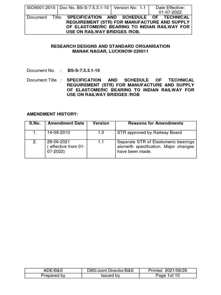 Elastomeric Bearings | PDF | Specification (Technical Standard) | Iso 9000