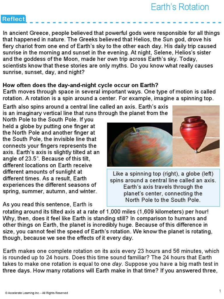 The Earth's Rotation and Revolution | PDF