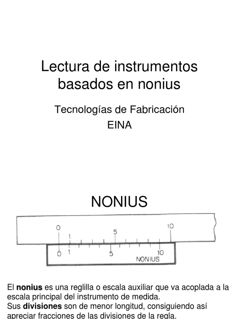 NONIUS (1) | PDF | Longitud | Metrología