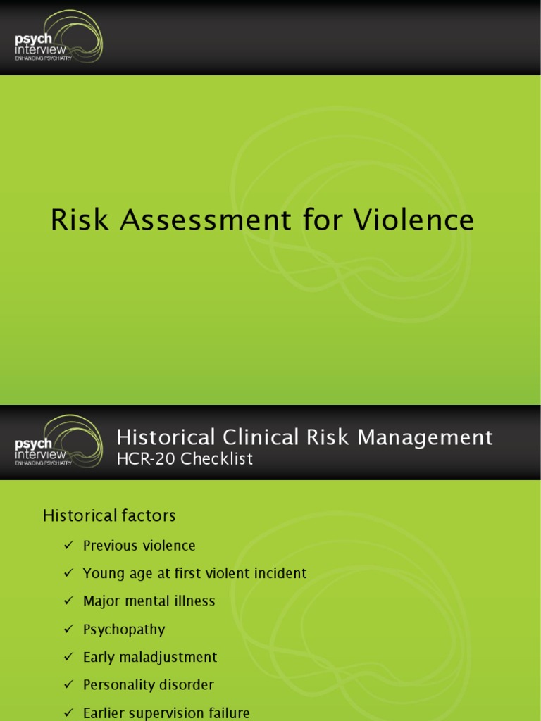 HCR-20 Violence Risk Checklist | PDF
