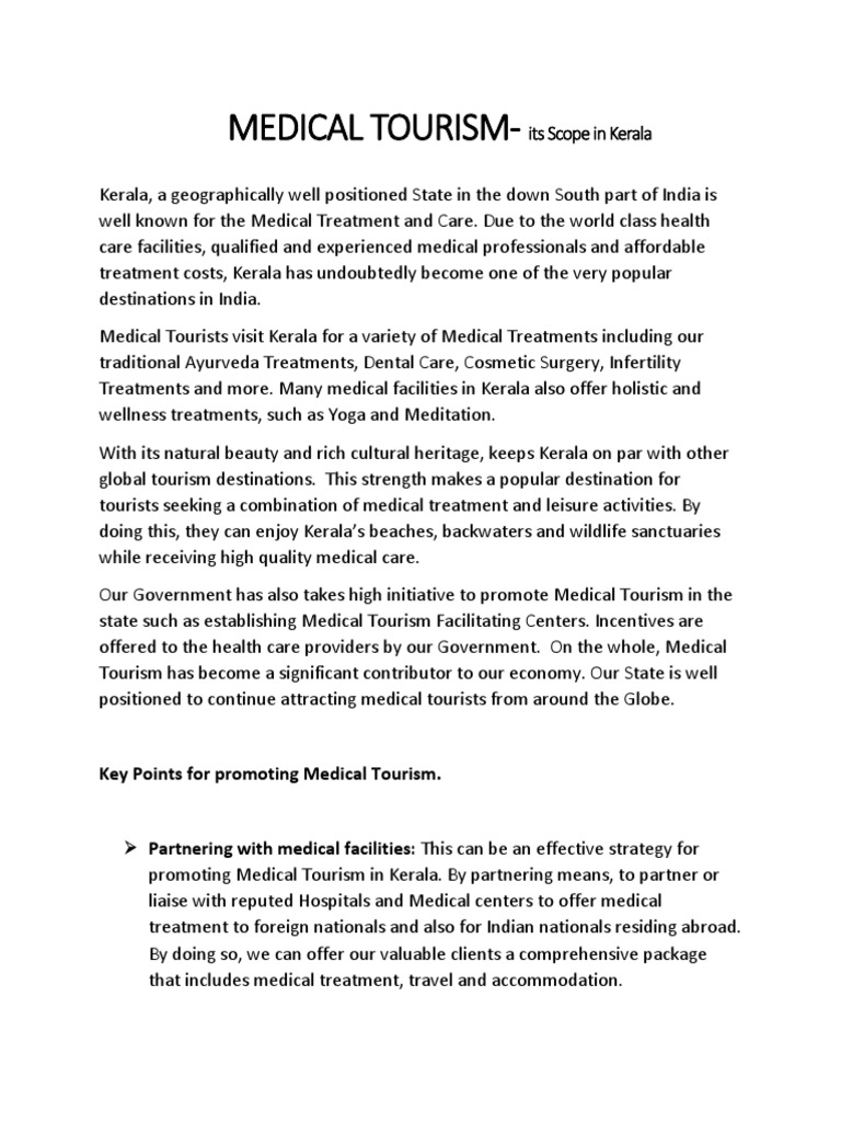 Medical Tourism - Proposal | PDF | Tourism | Marketing
